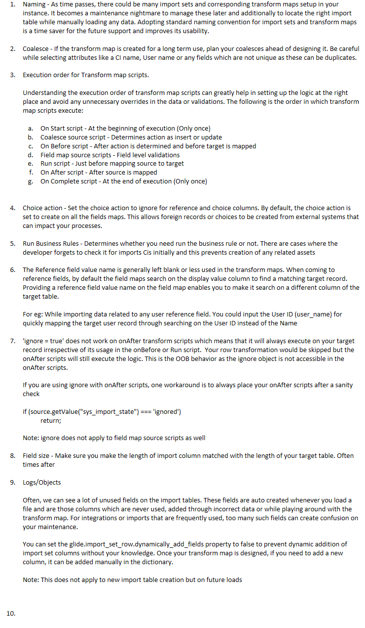 Transform Map Best Practices ServiceNow Community