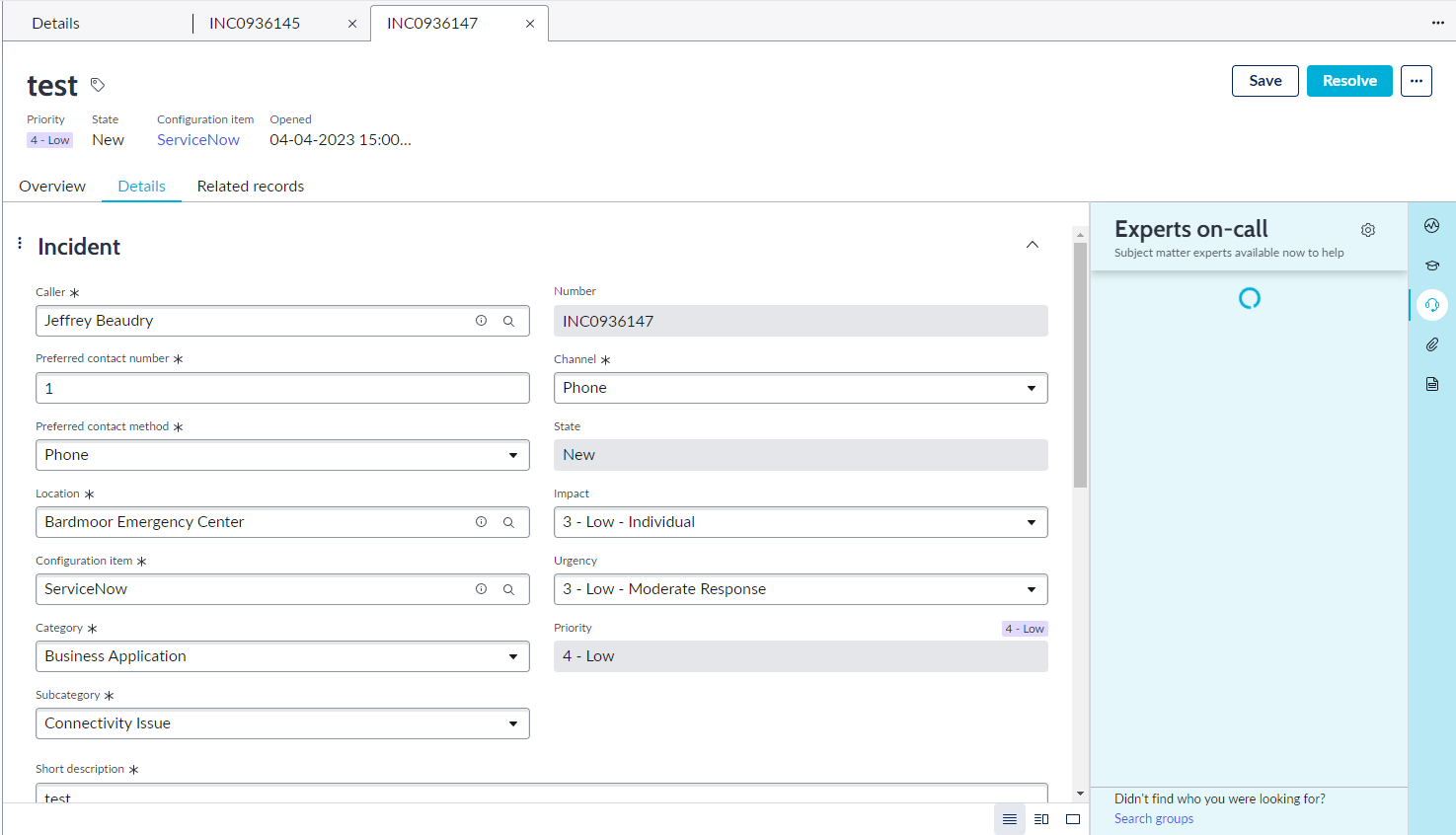Service Operations Workspace - Configuring Experts... - ServiceNow ...