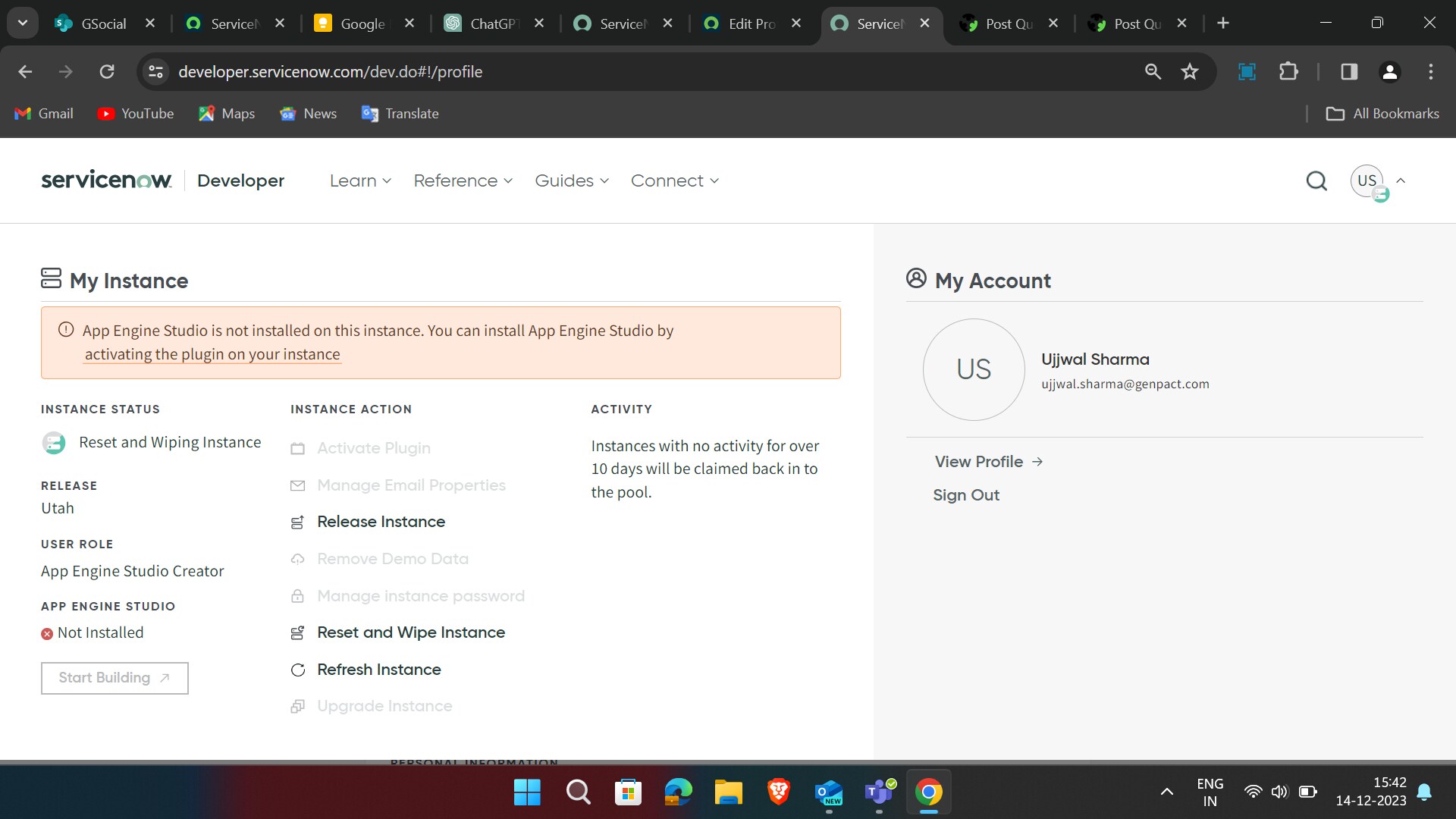 Solved: User Profile is App Engine Studio, I want it to be ...