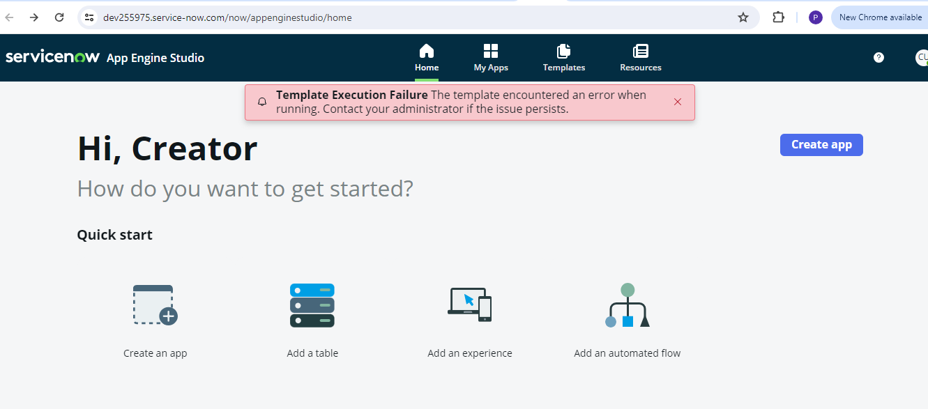 Solved: Not able to create application using App Engine St... - ServiceNow Community