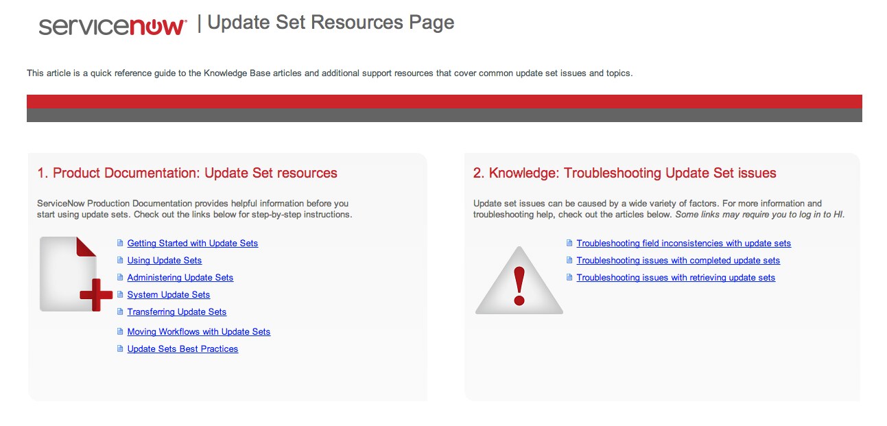All new Update Set resources page - ServiceNow Community