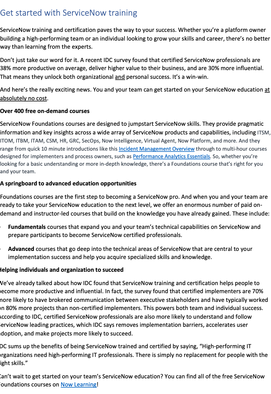 Get started with ServiceNow training - ServiceNow Community