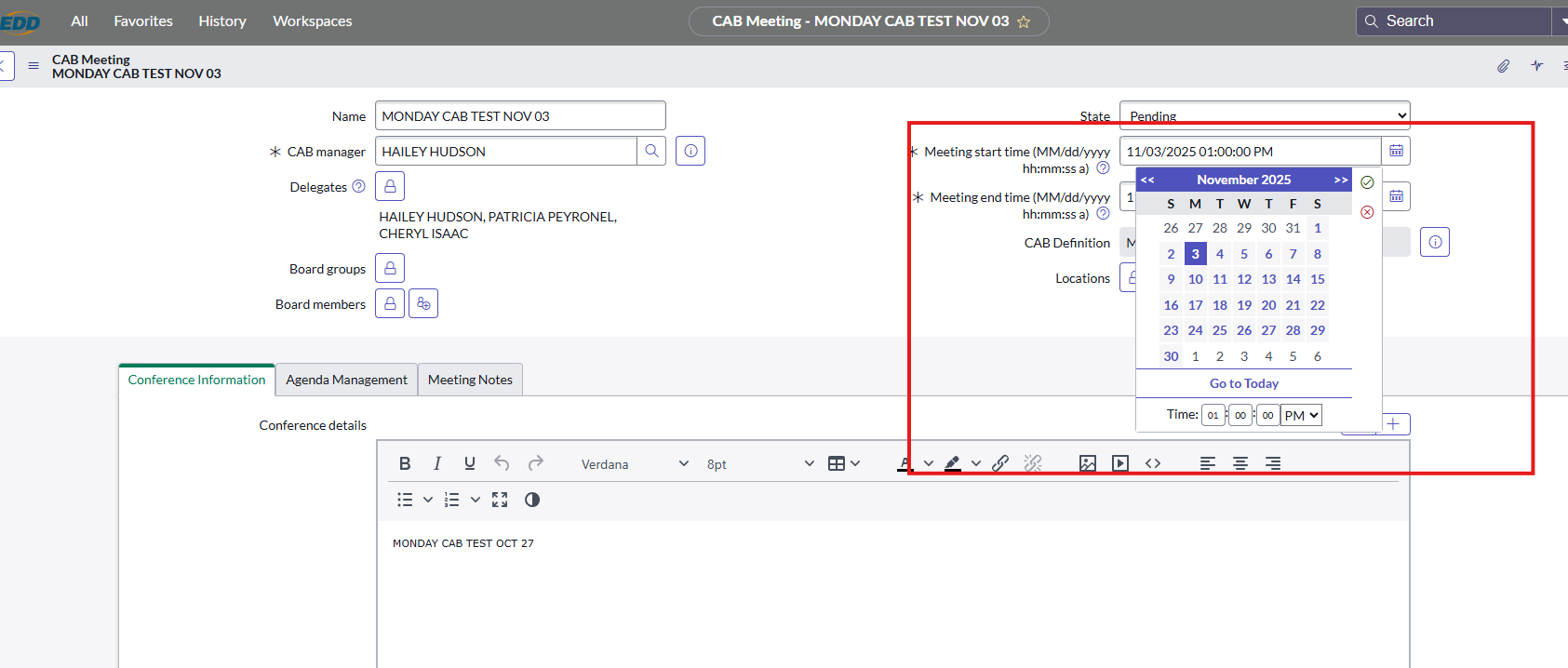 Date and time picker in change requests - ServiceNow Community