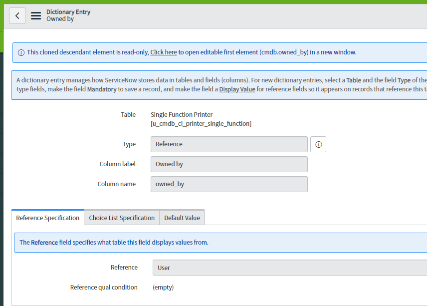 Solved: How to use reference qualifier if cloned descendan... - ServiceNow Community