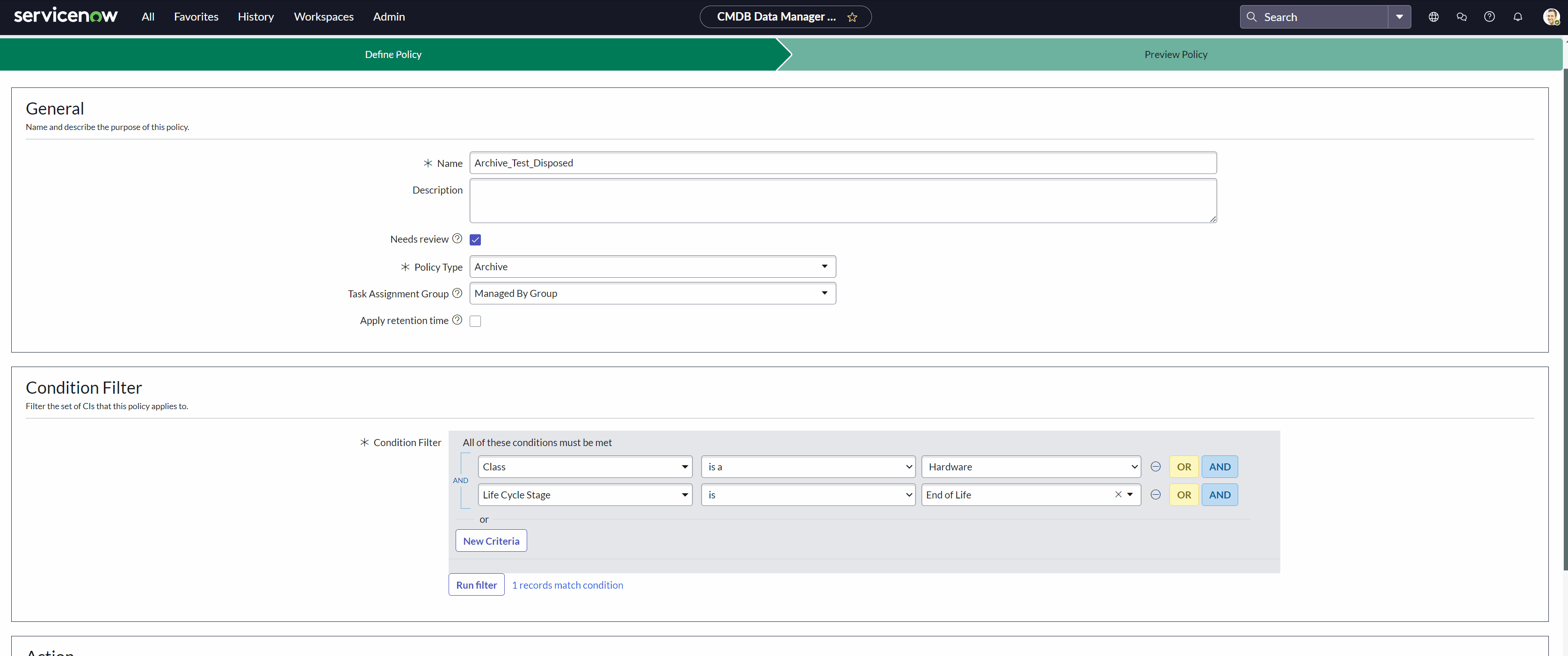 Unable to archive End of Life / Disposed Configura... - ServiceNow ...