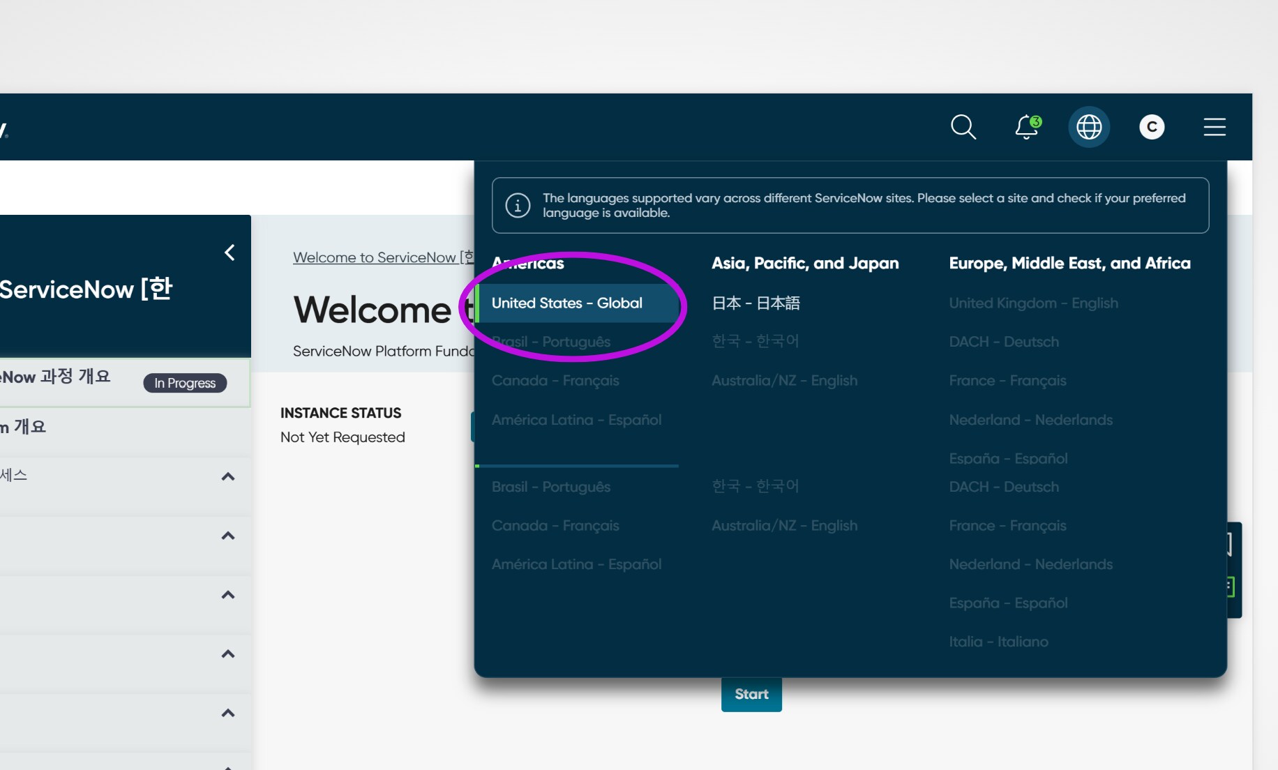 Now Learning Content shows Korean (although Englis... - ServiceNow ...