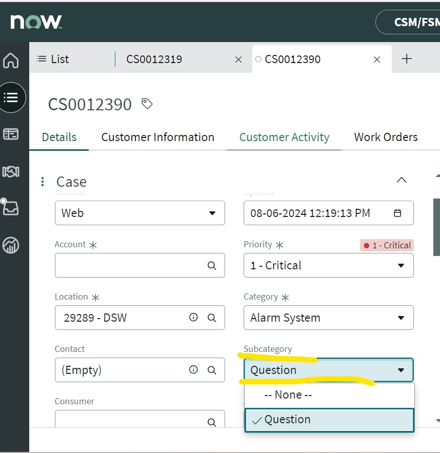 On CSM/FSM Configurable workspace on case form sub... - ServiceNow ...