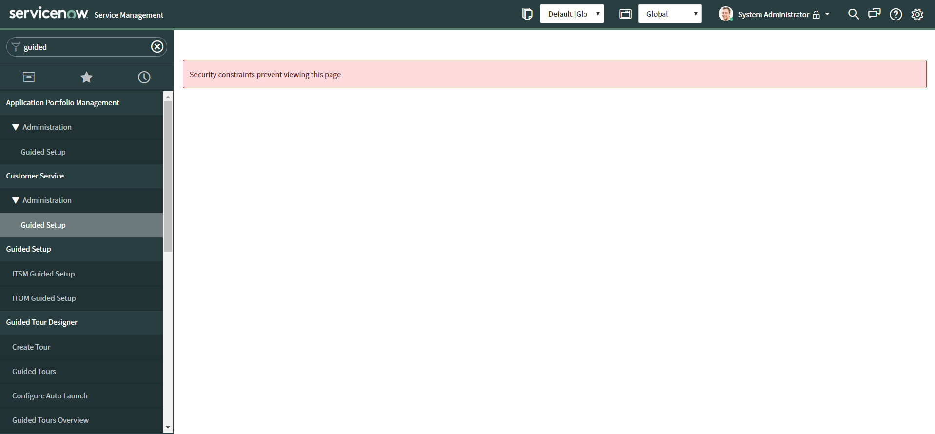 when i am trying to open guided setup In Customer... - ServiceNow Community