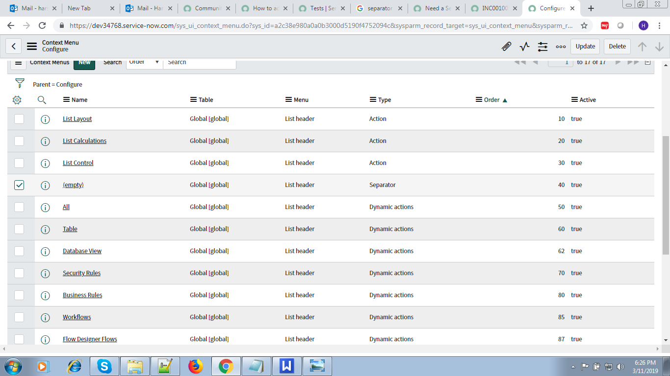 How to add separator and sub menus in context menu - ServiceNow Community