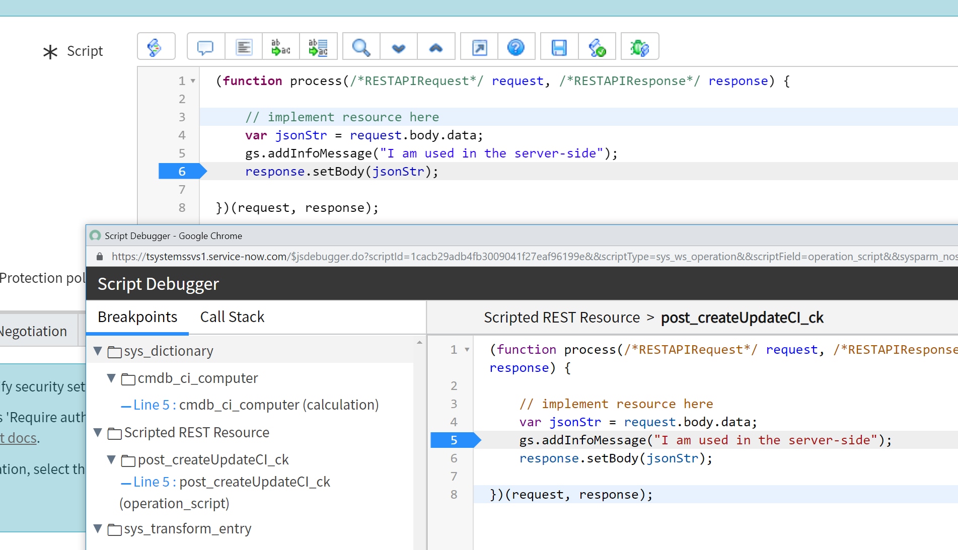 How to debug Scripted Rest Service using Script De... - ServiceNow ...