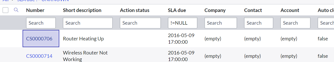 display SLA timer in csm case list view - ServiceNow Community