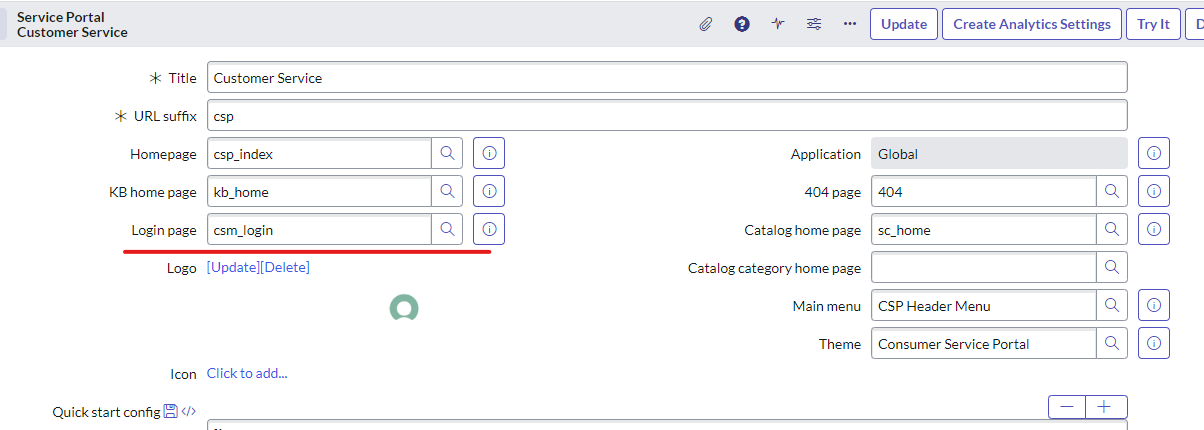 How to configure the default login page for the CS... - ServiceNow ...