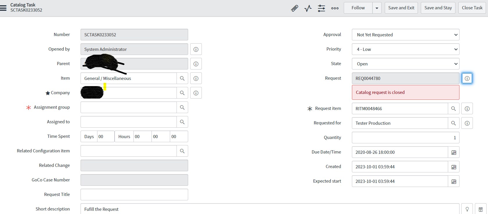Hi Everyone, SC Tasks are auto-created by the syst... - ServiceNow ...