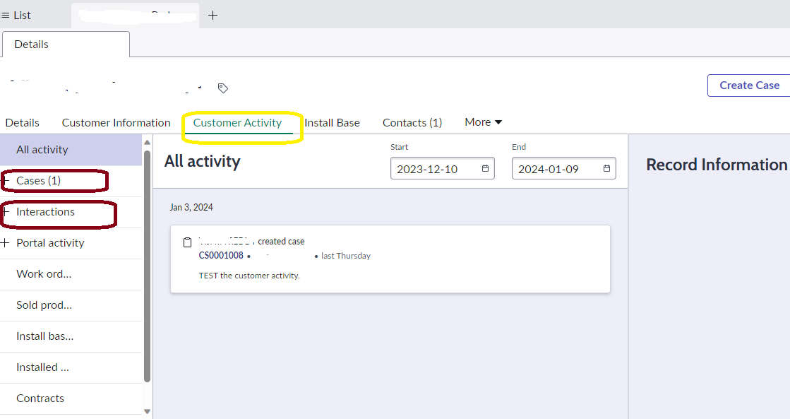 Customer activity not showing when interaction cre... - ServiceNow ...
