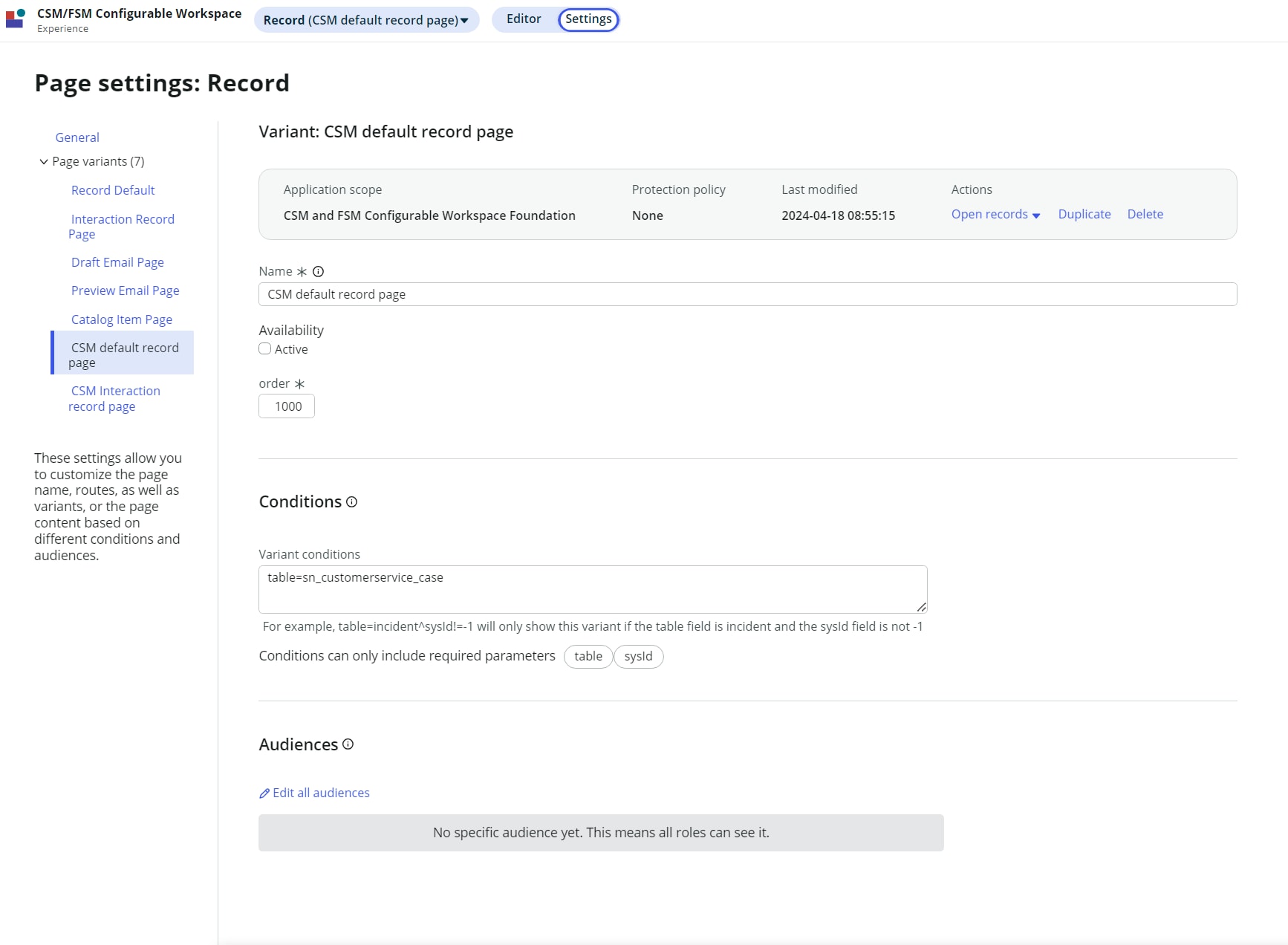 How to set "CSM/FSM Configurable Workspace" as the... - ServiceNow ...
