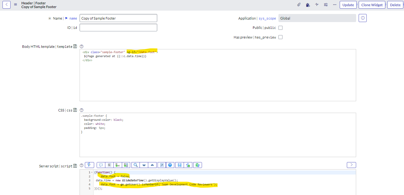 Solved: How to hide portal footer for the group doesn't wa ...