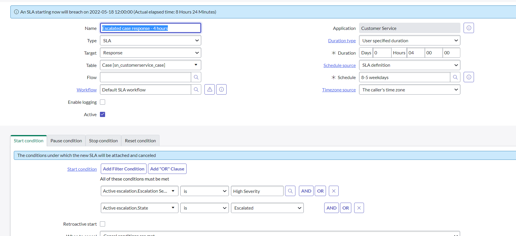 Solved: Case Response SLA - ServiceNow Community