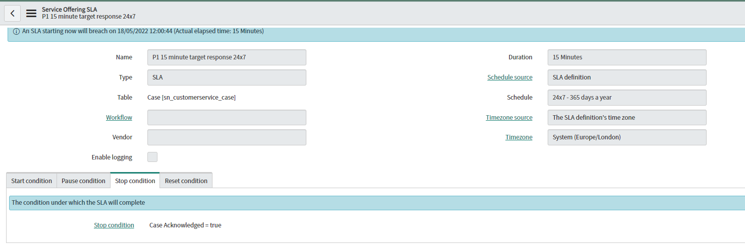 Solved: Case Response SLA - ServiceNow Community