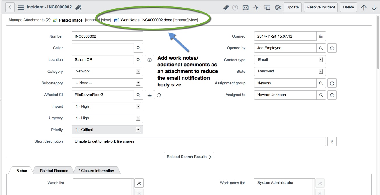 Decreasing the email notification size on HI - ServiceNow Community