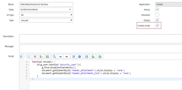 Isolate Script in London - ServiceNow Community