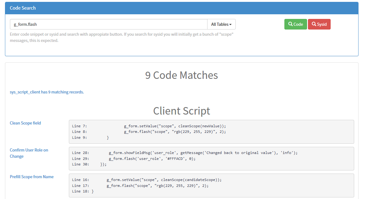 Code Search - ServiceNow Community