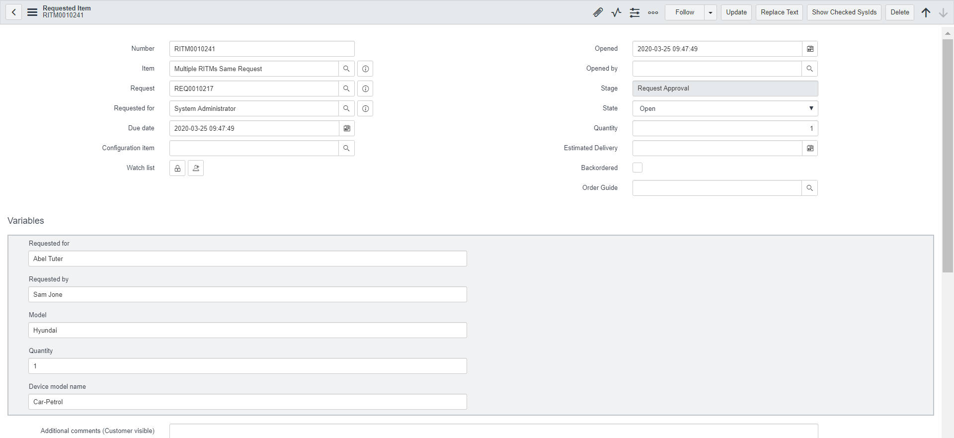Multiple RITMs in same Request Using CartAPI - ServiceNow Community