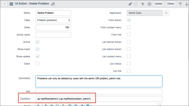 Managing access to UI actions with conditions, rol... - Page 2 - ServiceNow Community
