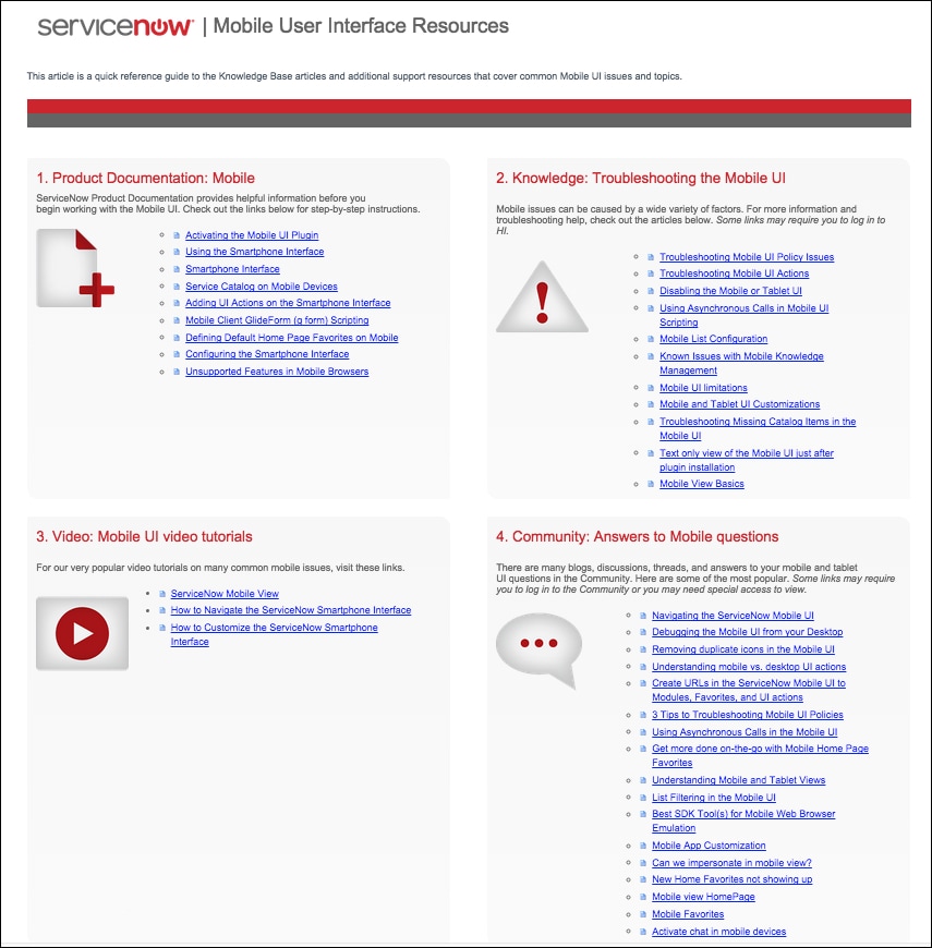 All new Mobile User Interface Resources page - ServiceNow Community