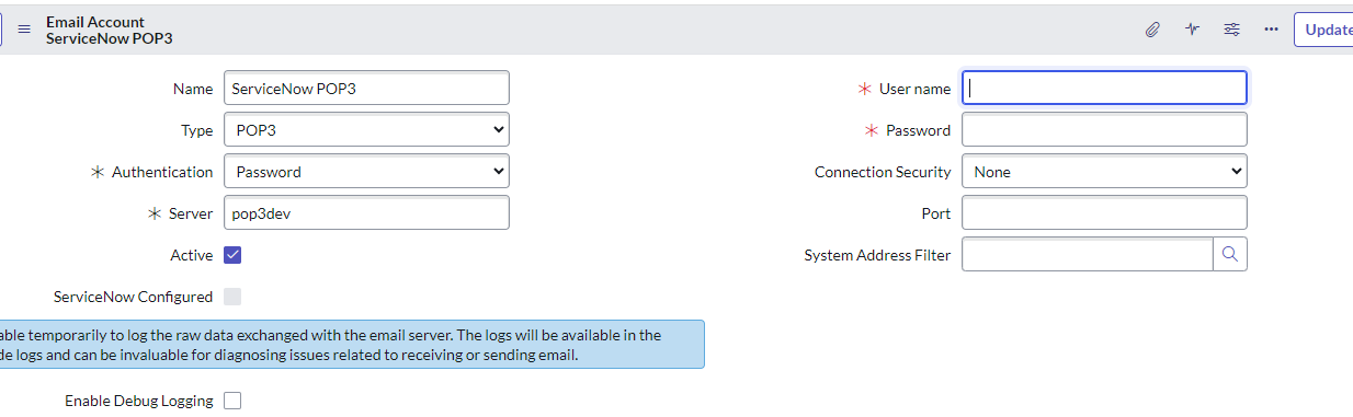 Configuring email account in PDI - ServiceNow Community