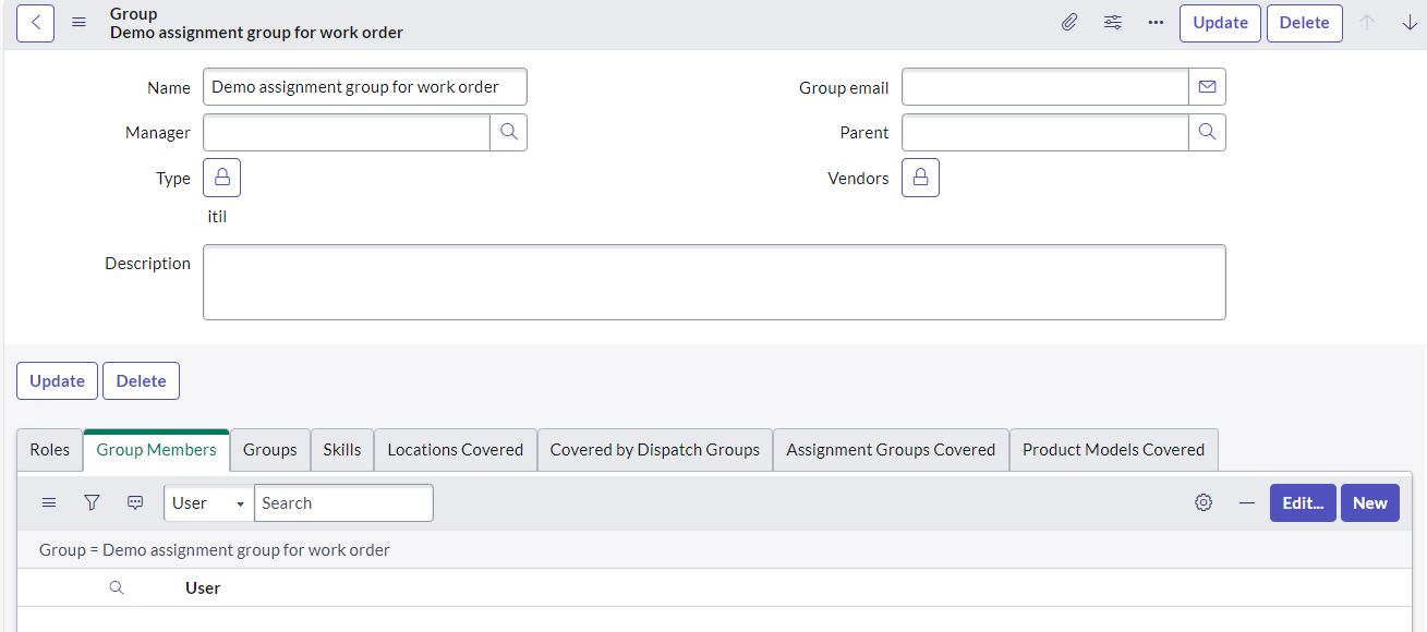 Work order assignment group not able to select - ServiceNow Community