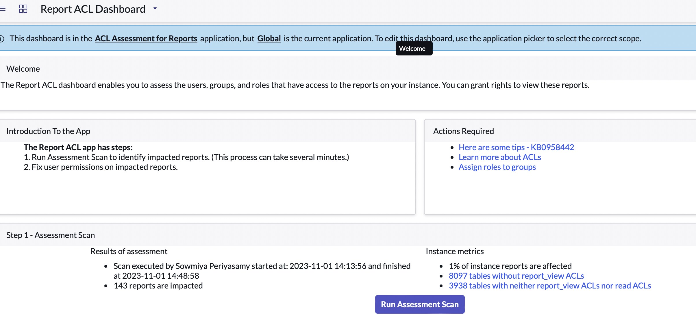 ACL Assessment for Report - Report View ACL - ServiceNow Community