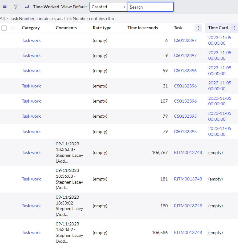 Task Time Worked values Sum Up for RITM and CASE - ServiceNow Community