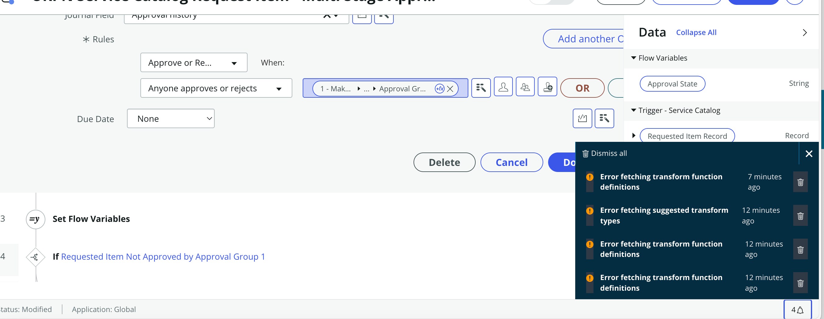 Error Fetching Transform Function Definitions - Ha... - ServiceNow ...