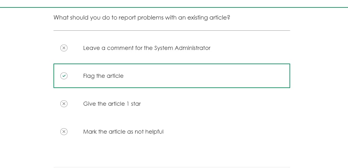 Solved: What is the purpose of flagging an article in a kn ...
