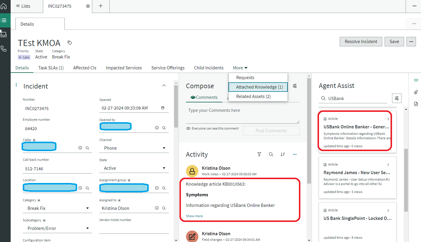 Agent Workspace issue with Incident Templates and ... - ServiceNow ...