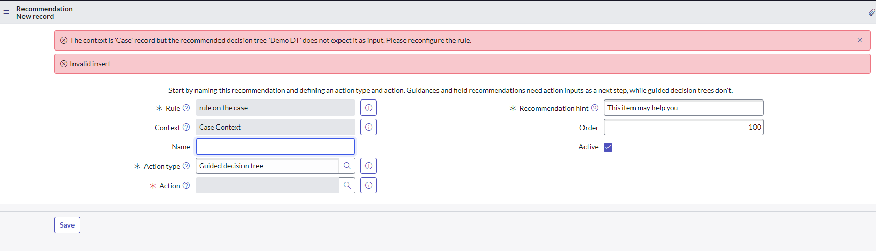 Decision trees and recommended actions - ServiceNow Community