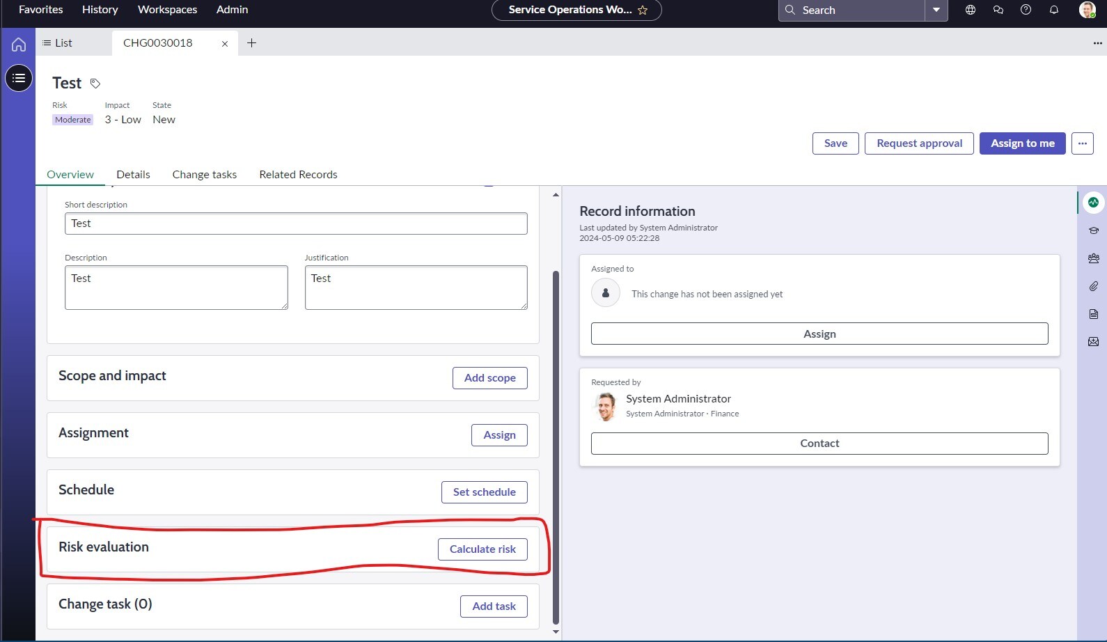 How can I prevent the Risk Evaluation container in... - ServiceNow ...