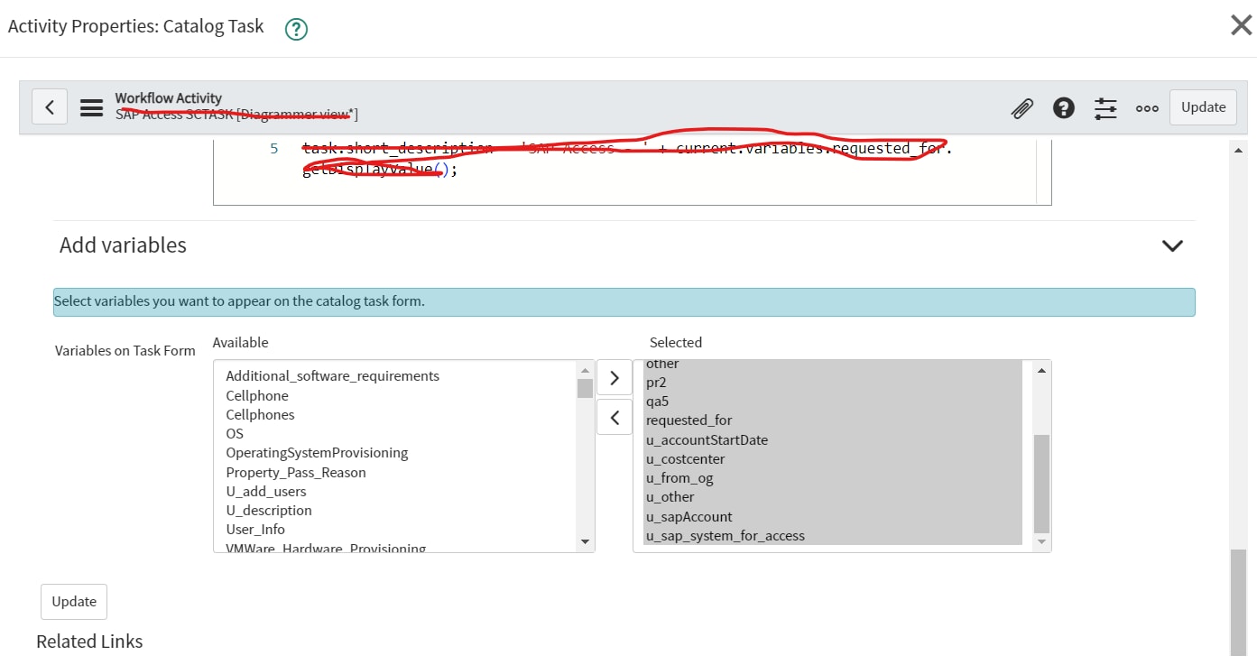 Catalog Item variables show on a RITM but not TASK - ServiceNow Community