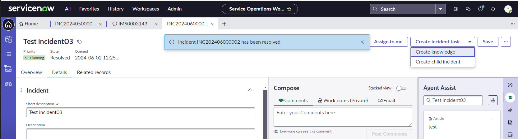 Solved: Service Operations Workspace doesn't display "Clos... - ServiceNow Community