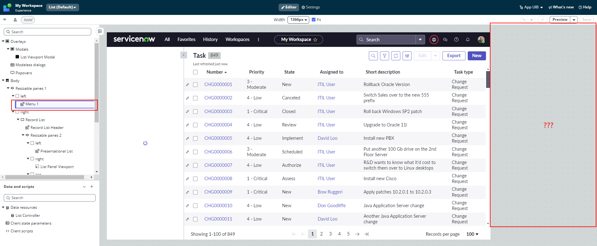 I can't edit components in my own workspace (UI Bu... - ServiceNow Community