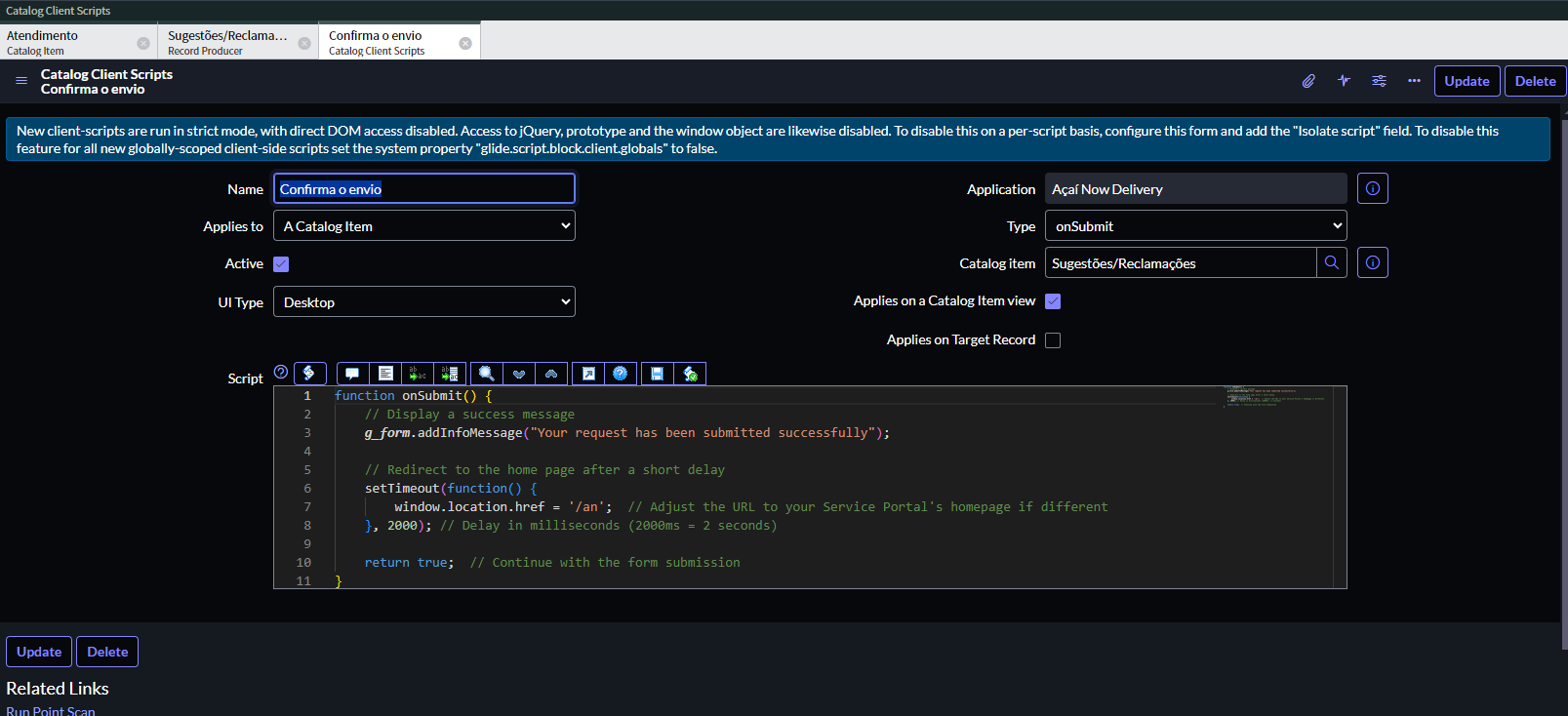 Solved: onSubmit() question for form - ServiceNow Community