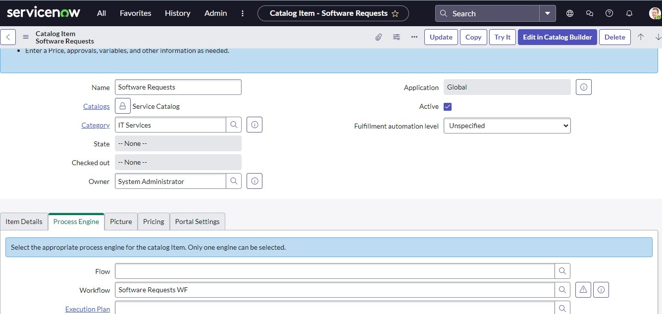 Published Workflow Not showing for RITM - ServiceNow Community