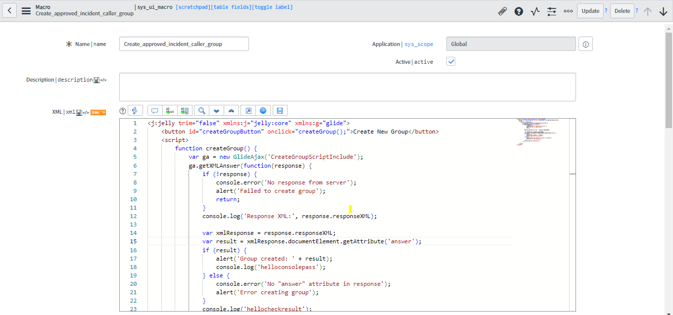 Create new group using UI macro button - ServiceNow Community
