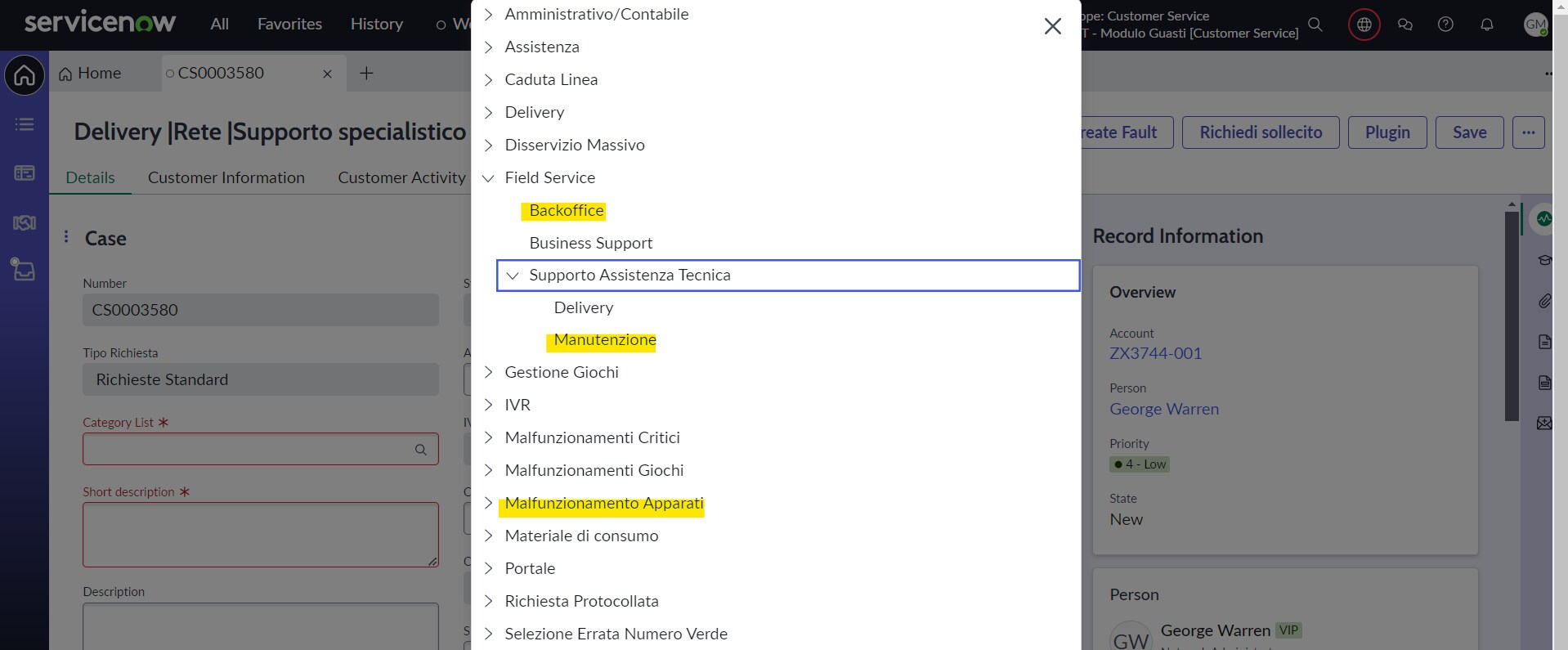 Highlight color for items in lis field CSM/FSM Wor... - ServiceNow ...