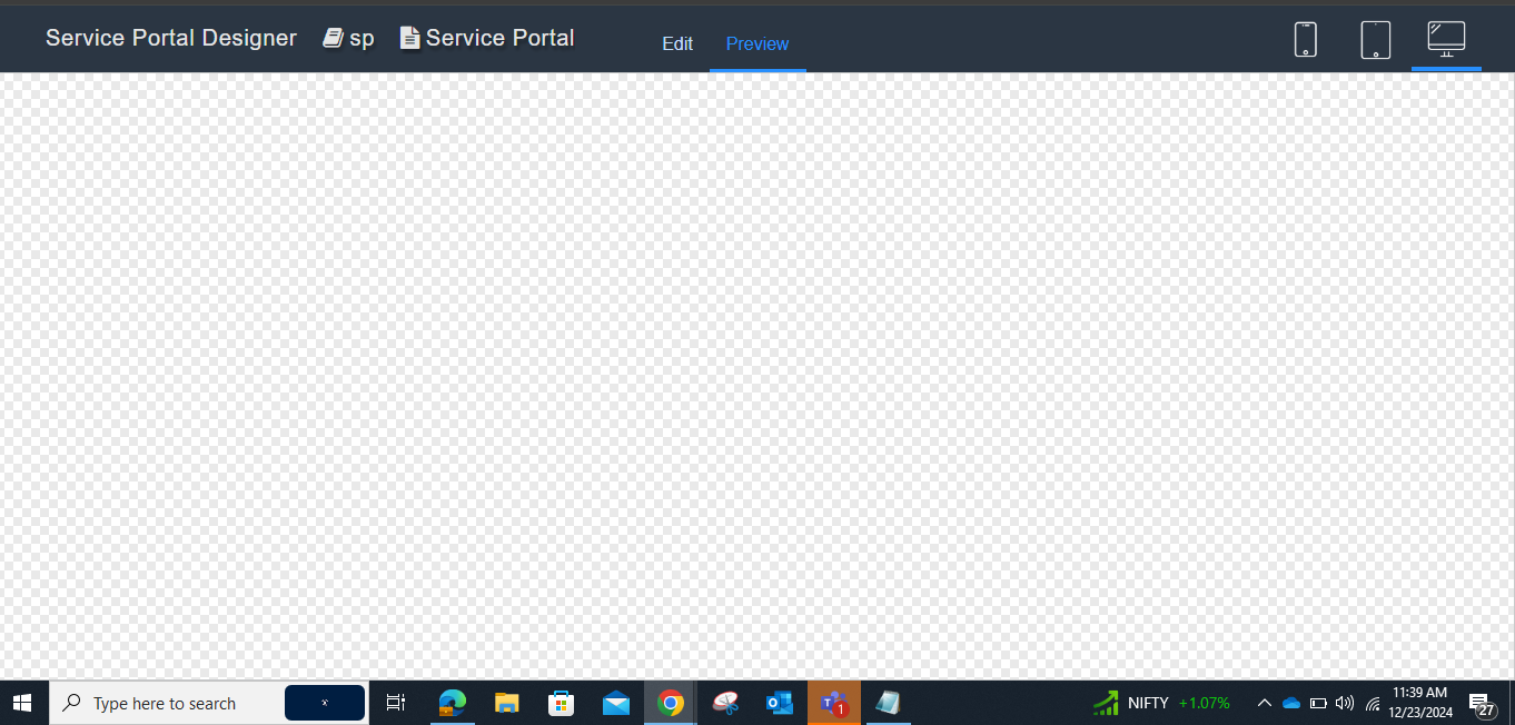 Portal preview showing empty screen - ServiceNow Community