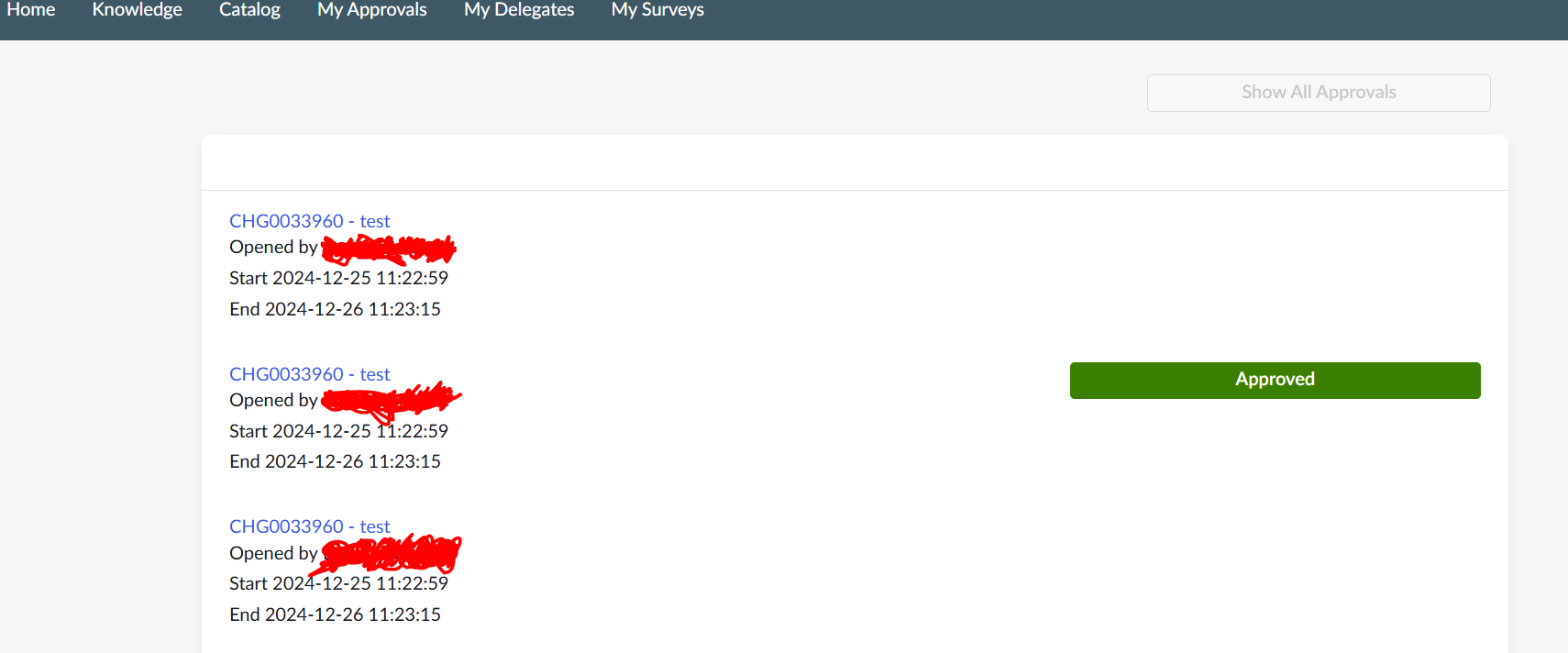 Show all approvals - ServiceNow Community