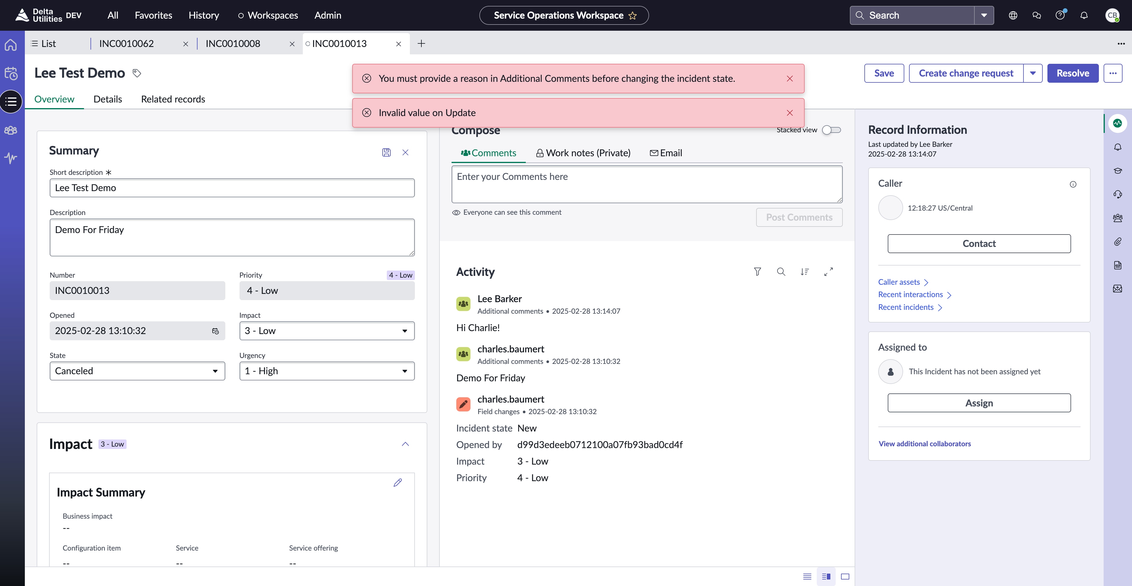 Receiving an Alert level: critical. Invalid value ... - ServiceNow ...