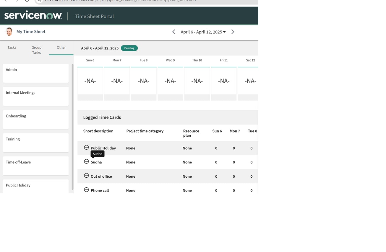 SPM - Time Sheet Portal and Project Time categorie... - ServiceNow ...