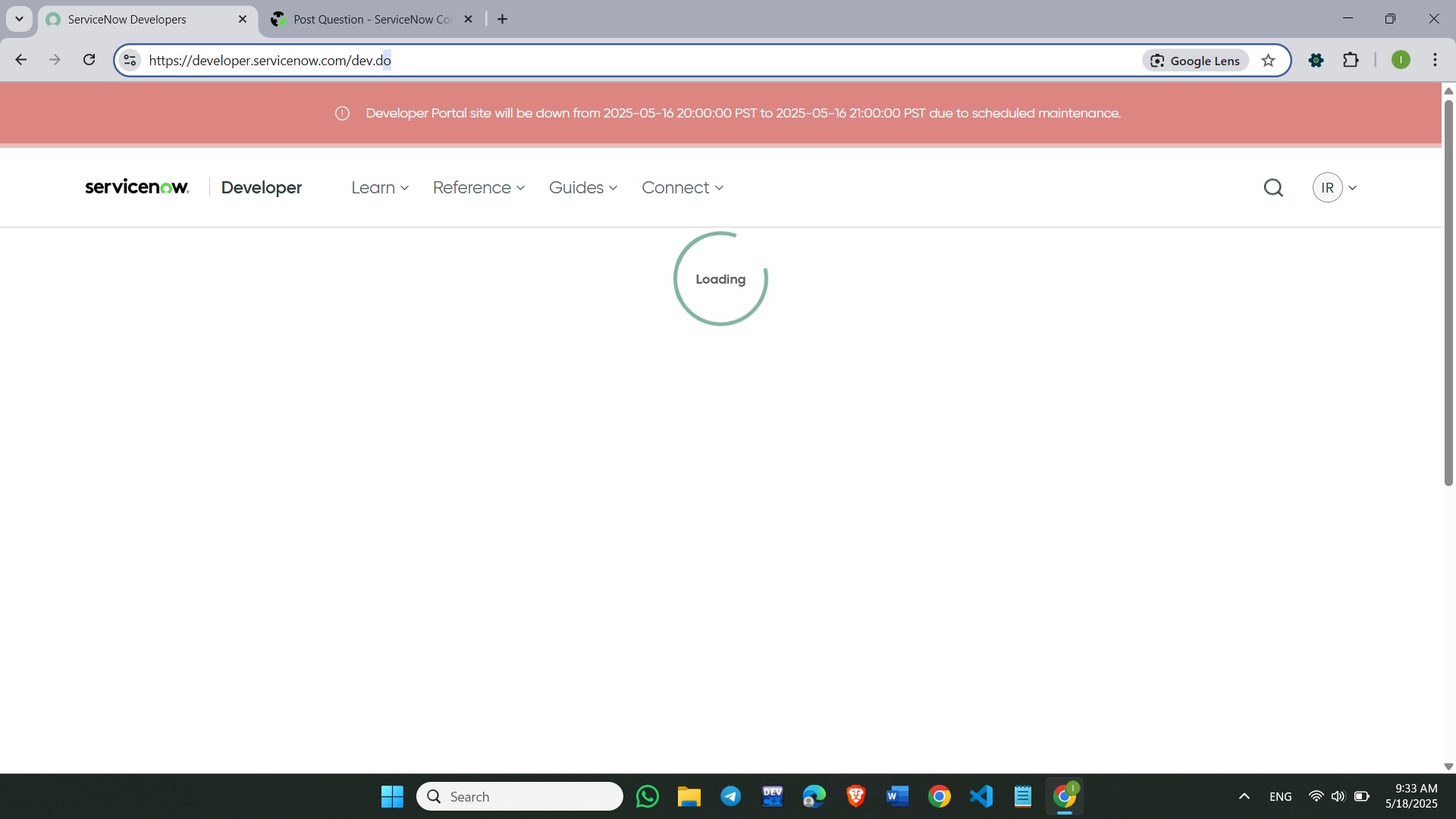Developer Portal stuck on loading screen even afte... - ServiceNow ...