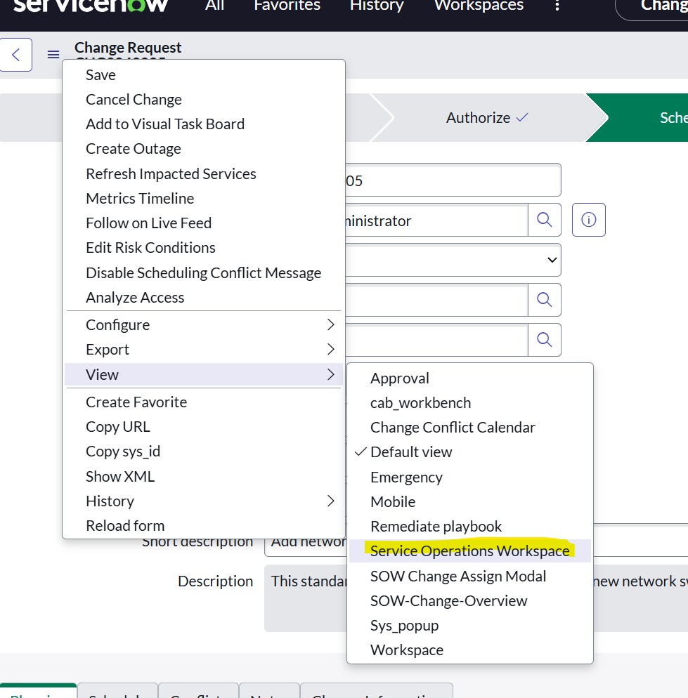 Remove the "Service Operations Workspace" view fro... - ServiceNow ...